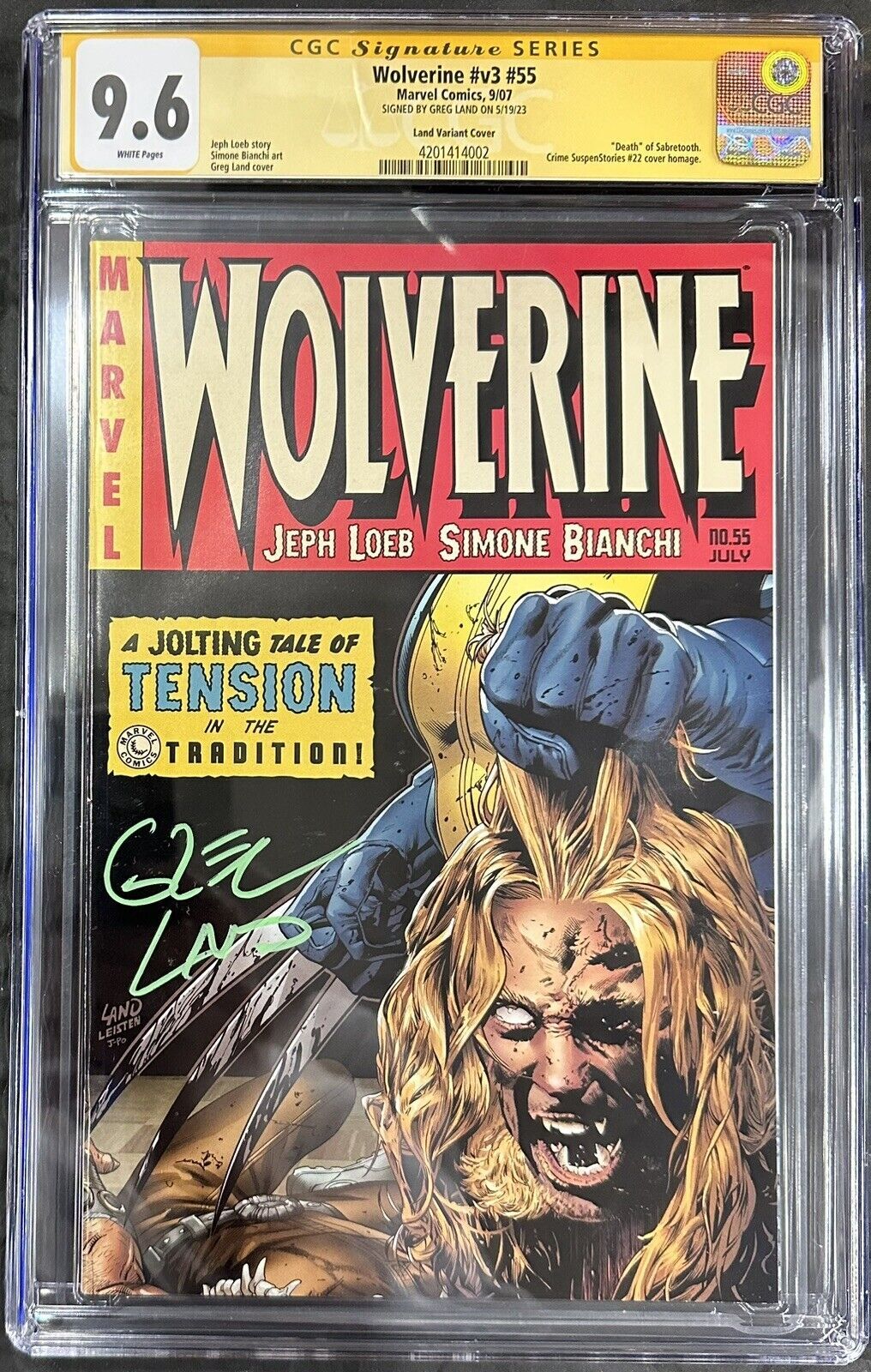 (2007) WOLVERINE #55 SS CGC 9.6 GREG LAND EC Crime Suspenstories ...