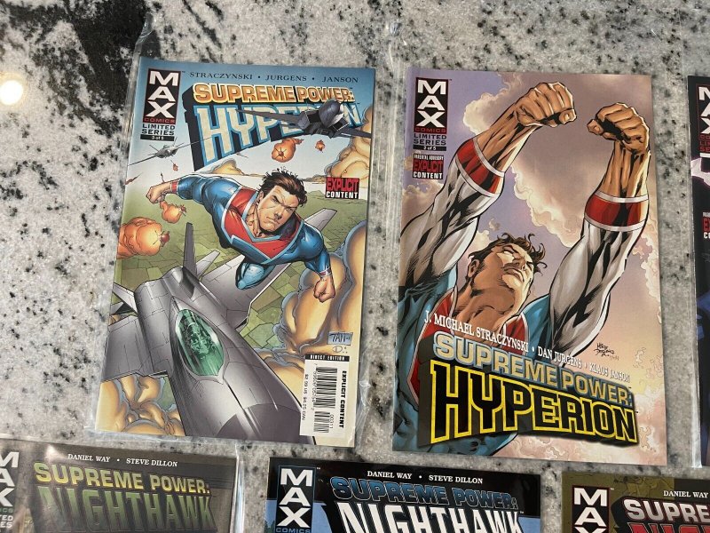 7 Marvel Comic Books Supreme Power Nighthawk # 1 2 3 4 + Hyperion # 1 2 ...