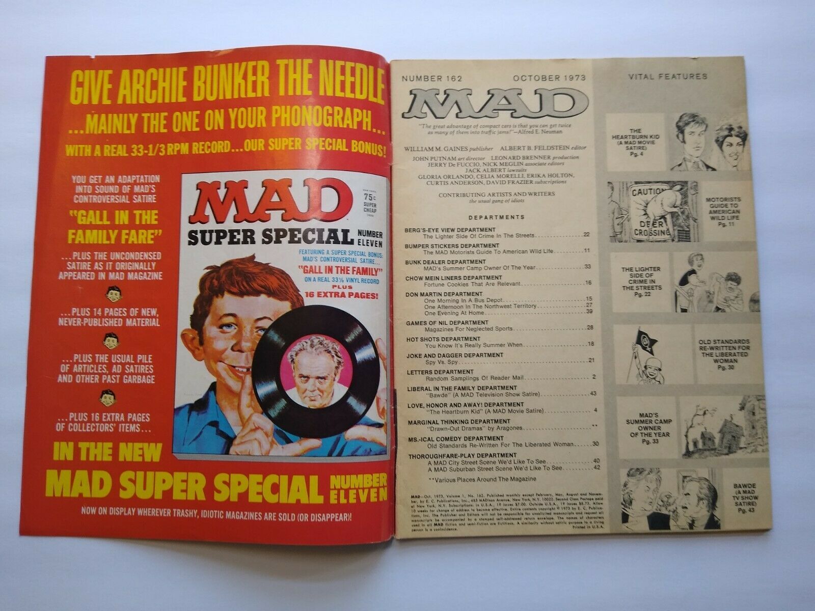 MAD Magazine Oct 1973 No 162 The Heartbreak Kid Movie Maude TV Show ...