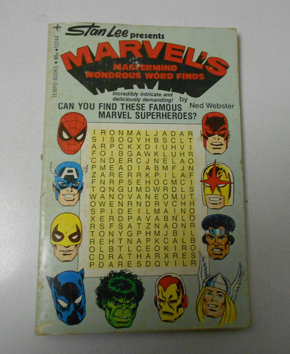 1977 MARVEL'S Wondrous Mastermind Word Finds Puzzle Tempo Books FN ...