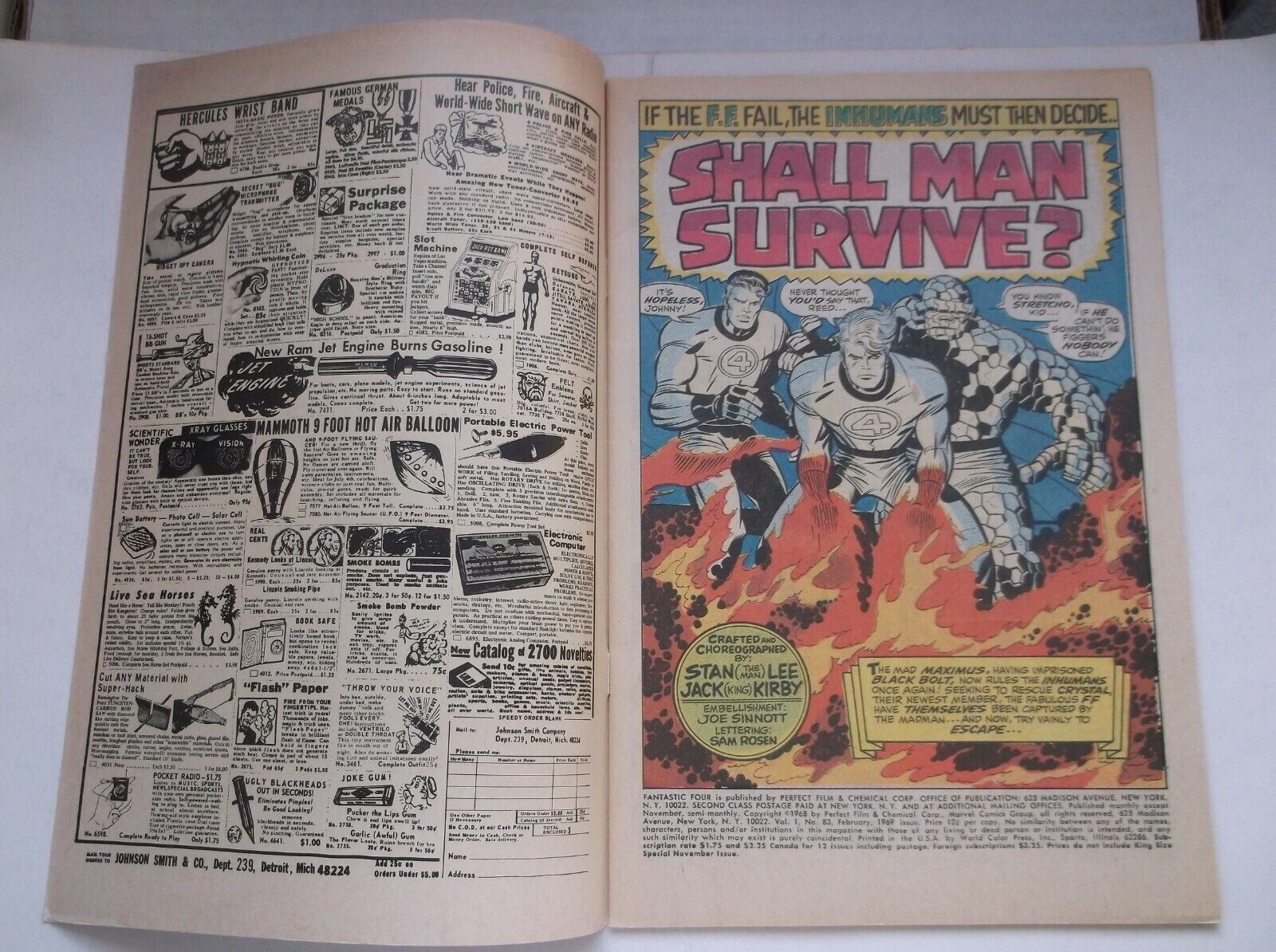 Marvel: Fantastic Four #83, FF/Inhumans VS Maximus, LEE/Kirby, 1969, VF ...