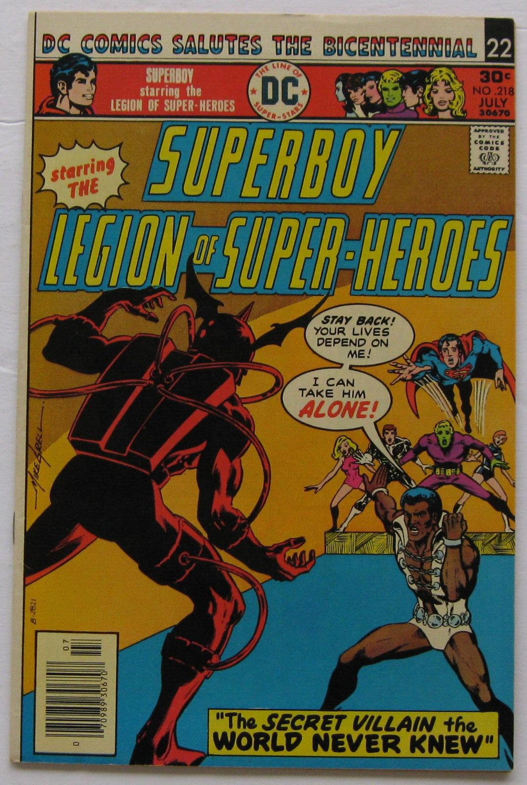 Superboy #218 (Jul 1976, DC), FN-VFN condition (7.0), Tyroc joins the ...