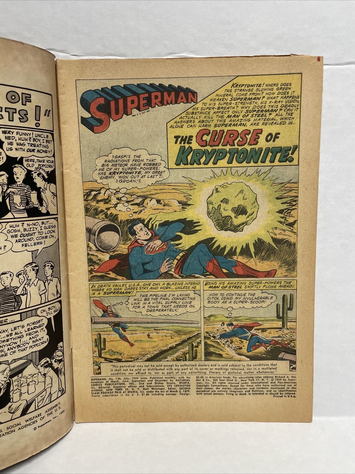 Superman #130 1959 1st Supergirl Outside Of Action | Comic Books ...
