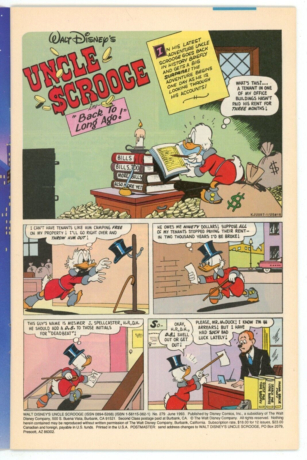 Walt Disney’s Uncle Scrooge 279 NM 9.4 Modern Age Disney Comics 1993 ...