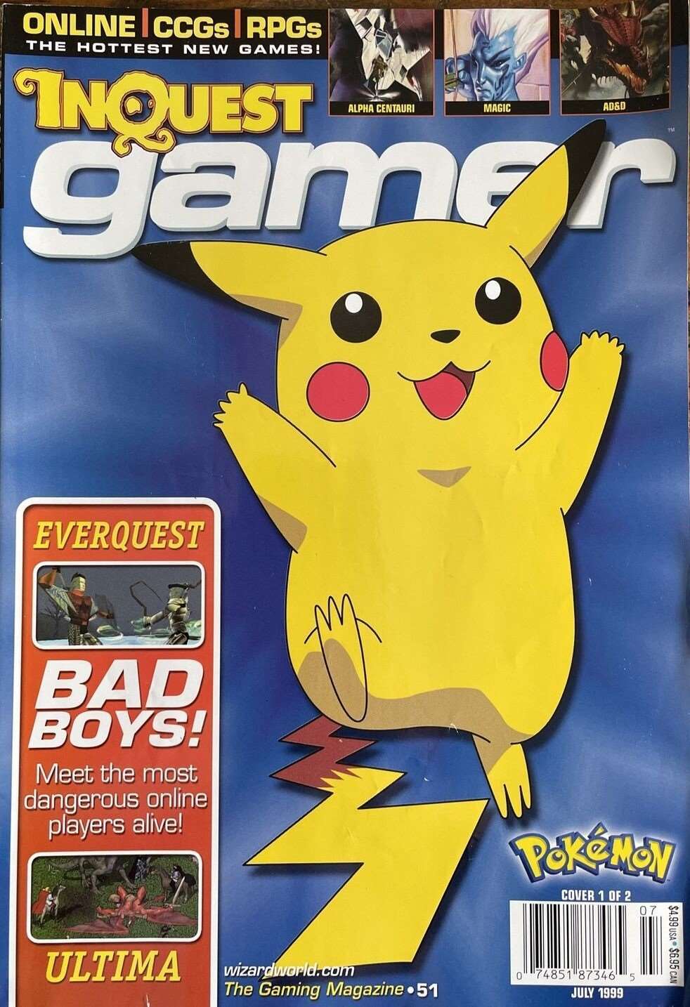 Inquest Gamer Magazine #51A FN ; Wizard | Pokemon Pikachu Cover | Comic ...