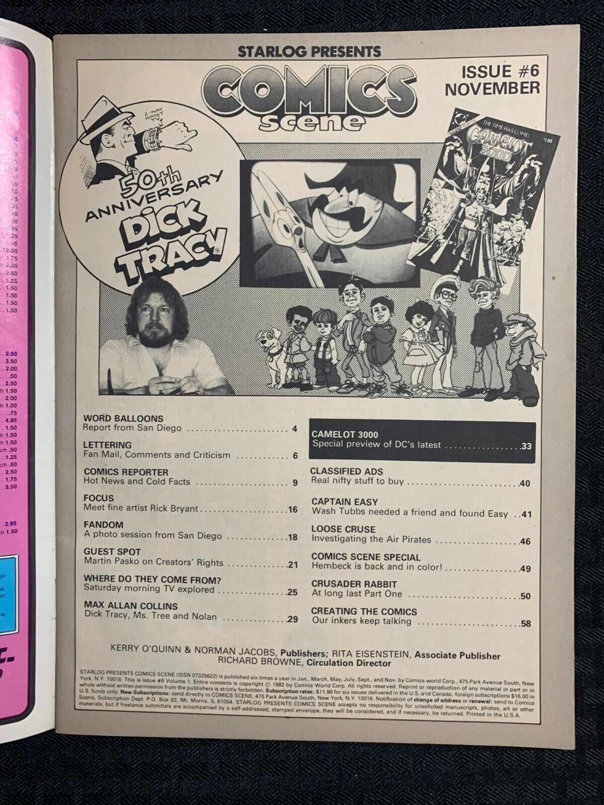 1982 COMICS SCENE Magazine #6 FN 6.0 Brian Bolland Camelot 3000 Poster ...