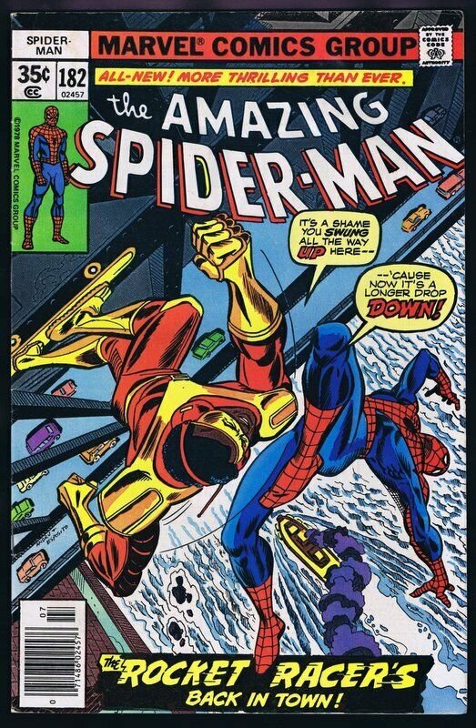 Amazing Spiderman #182 ORIGINAL Vintage 1978 Marvel Comics Rocket Racer ...