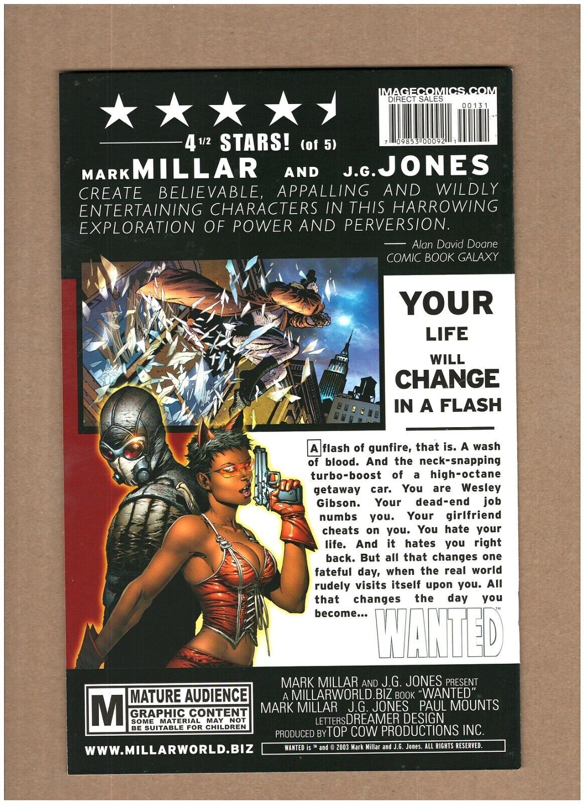 Wanted #1 Top Cow/Image Comics Mark Millar, Migliari Variant 2003 NM- 9 ...