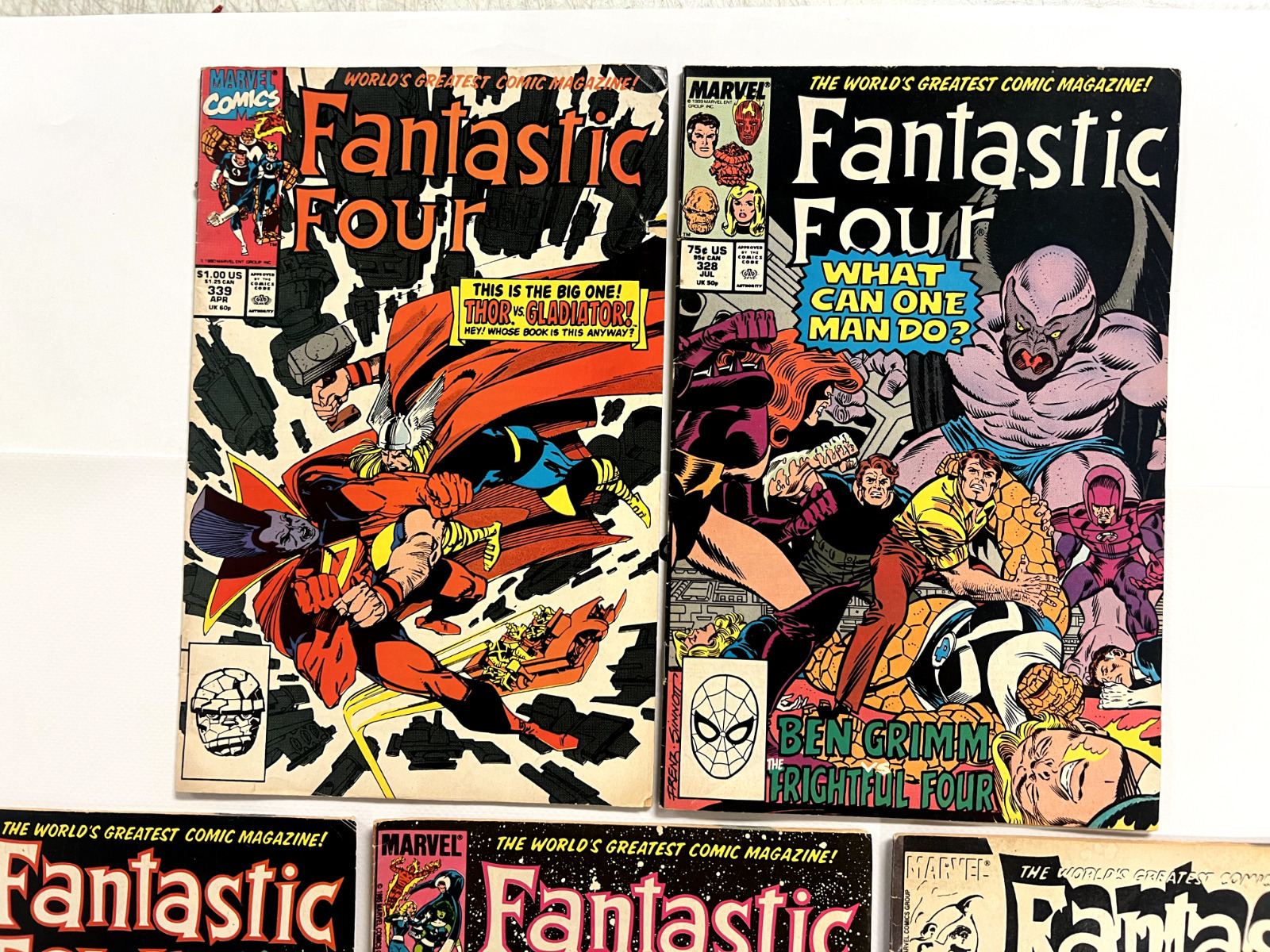 5 The Fantastic Four Marvel Comic Books #276 279 327 328 339 Spiderman ...