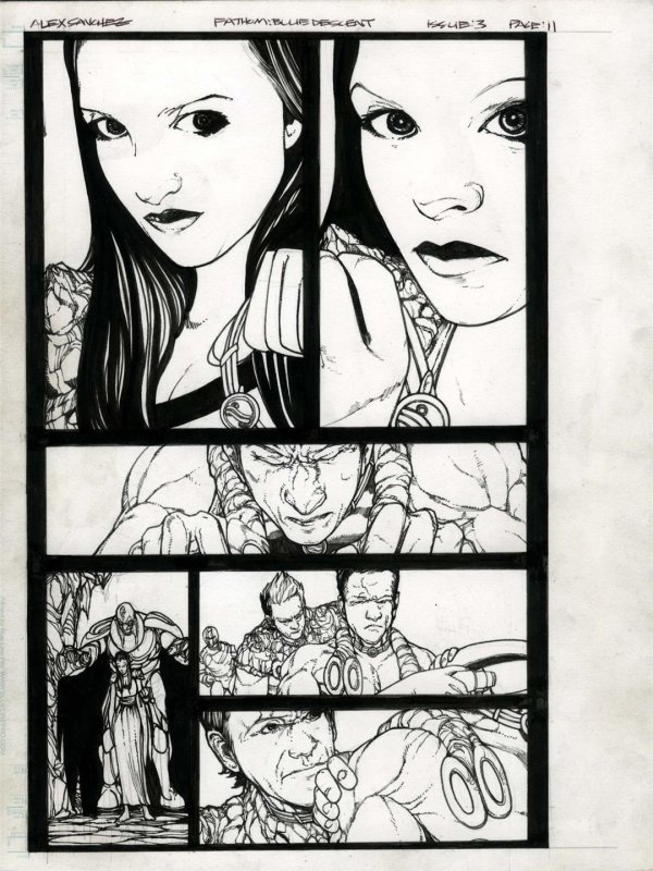 Fathom Blue Descent #3 pg 11 Original Art by Alex Sanchez-2010 Aspen ...