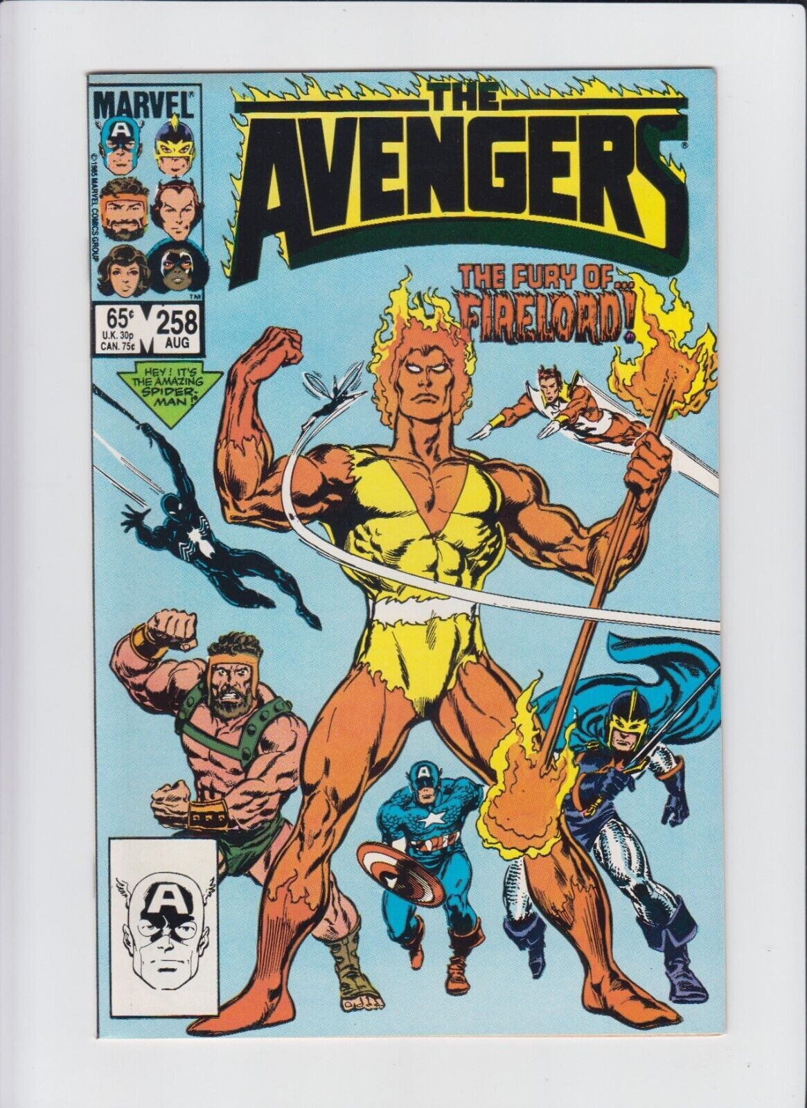 The Avengers #258 - Firelord, Black Suit Spider-Man! (9.2) 1985 | Comic ...