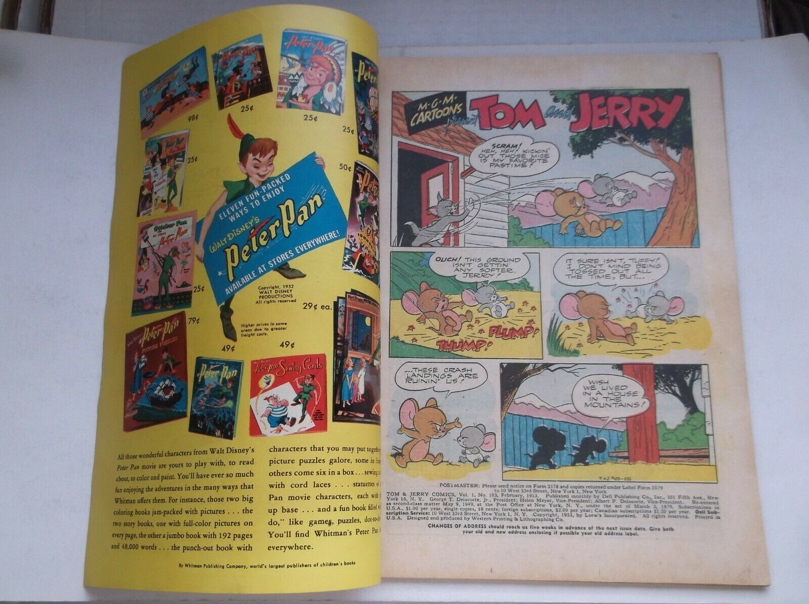 Dell: TOM and Jerry Comics #103, Your Favorite CAT & Mouse Duo, 1953 ...