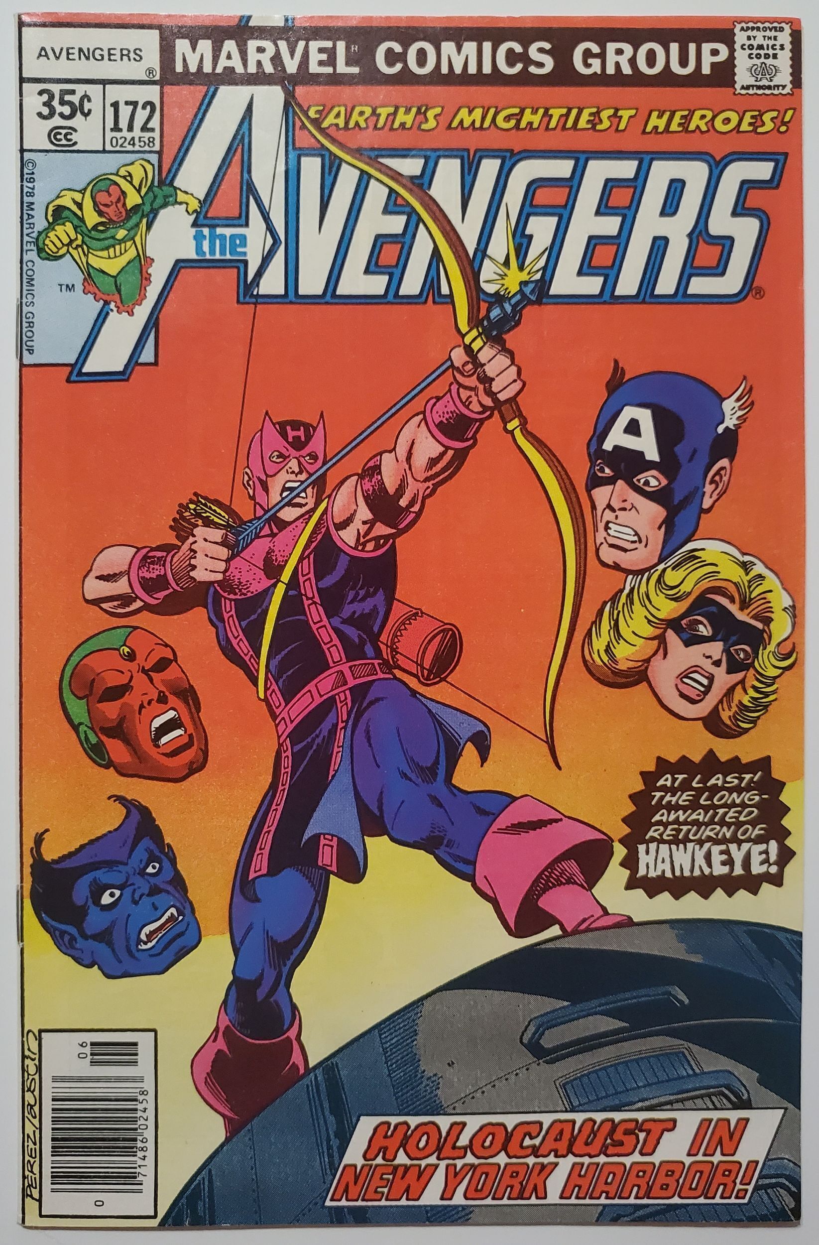 The Avengers #172 (1978) KEY Hawkeye Rejoins The Avengers VF | Comic ...