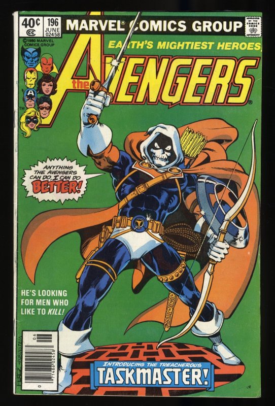 Avengers #196 FN/VF 7.0 Variant 1st Appearance Taskmaster George Perez ...