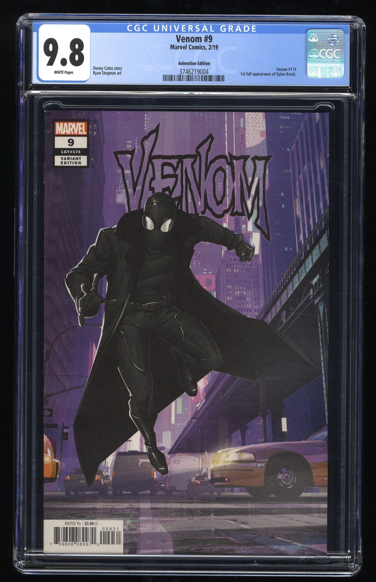 Venom #9 CGC NM/M 9.8 White Pages Spider-Man Noir Variant Animation ...