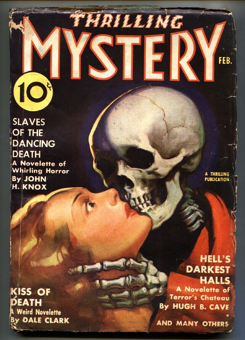 Thrilling Mystery Pulp February 1937- Weird Menace skull cover- Hugh B ...