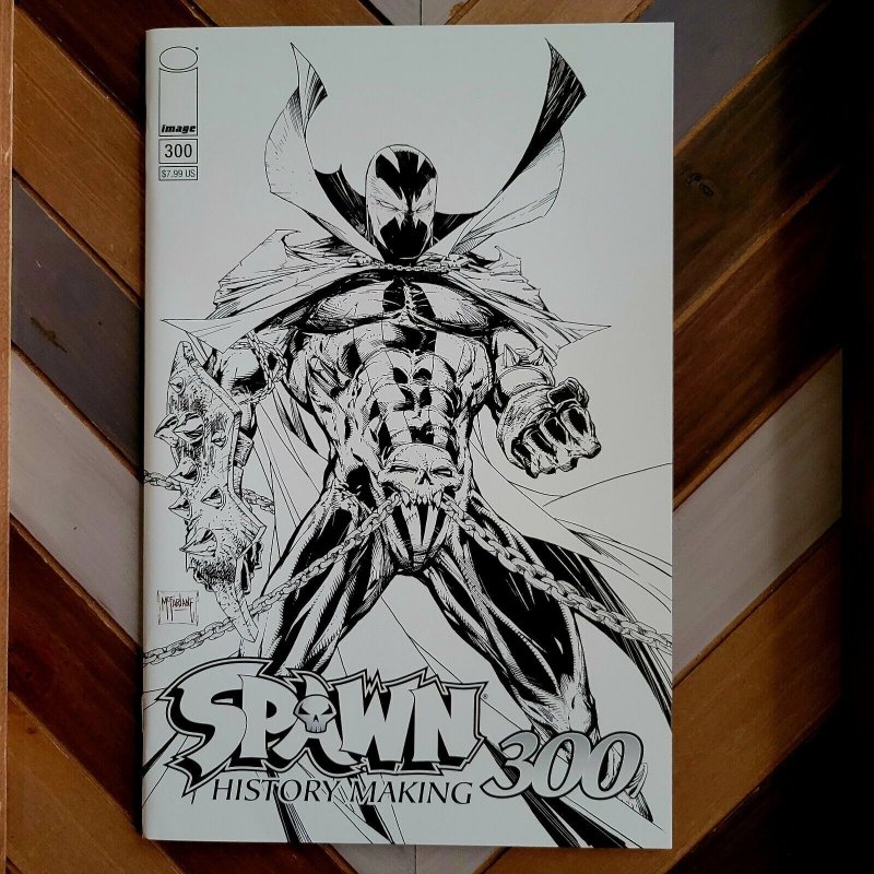 SPAWN #300 NM- (Image 2019) Exclusive B&W "Signing Day" Todd McFarlane ...