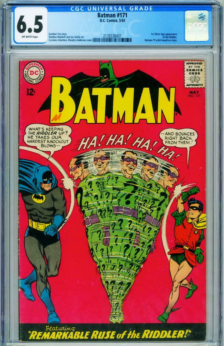 Batman #171 CGC 6.5 comic book 1965 First Silver Age Riddler-2138336001 ...