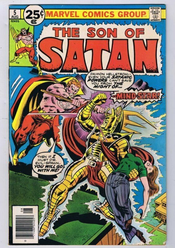 Son of Satan #5 ORIGINAL Vintage 1976 Marvel Comics Daimon Hellstrom ...