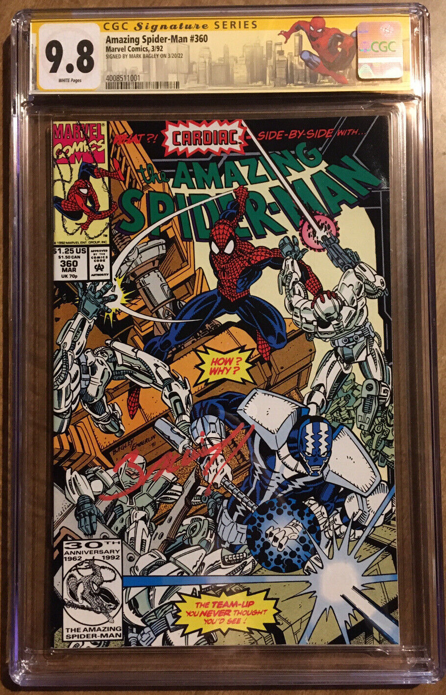 1ST CARNAGE APPEARANCE (Cameo) SIGNED Amazing Spider-Man #360 CGC 9.8 ...