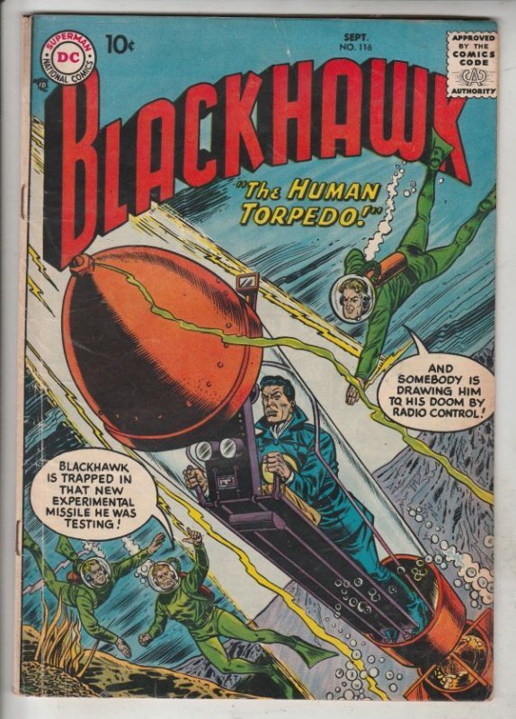Blackhawk #116 (Sep-57) FN Mid-Grade Black Hawk, Chop Chop, Olaf ...