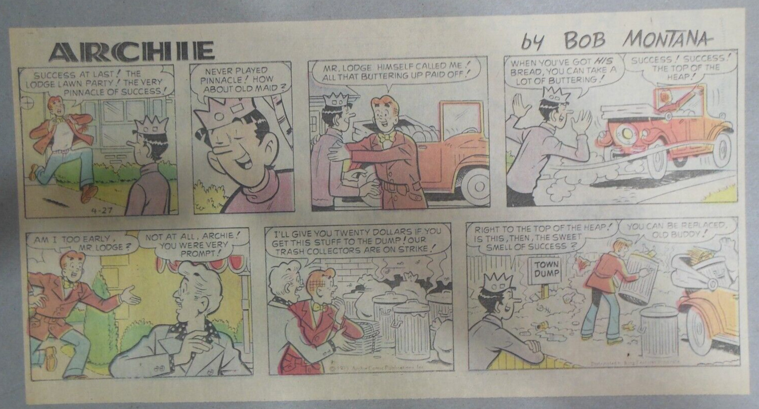 (22) Archie Sunday Pages by Bob Montana from 1975 Size: 7.5 x 15 inches ...