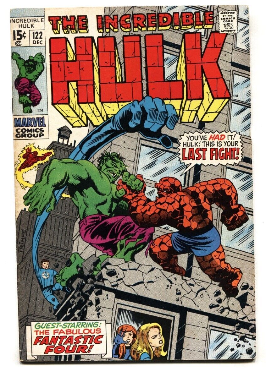 Incredible Hulk #122 1969- Marvel Comics Hulk vs the Fantastic Four ...