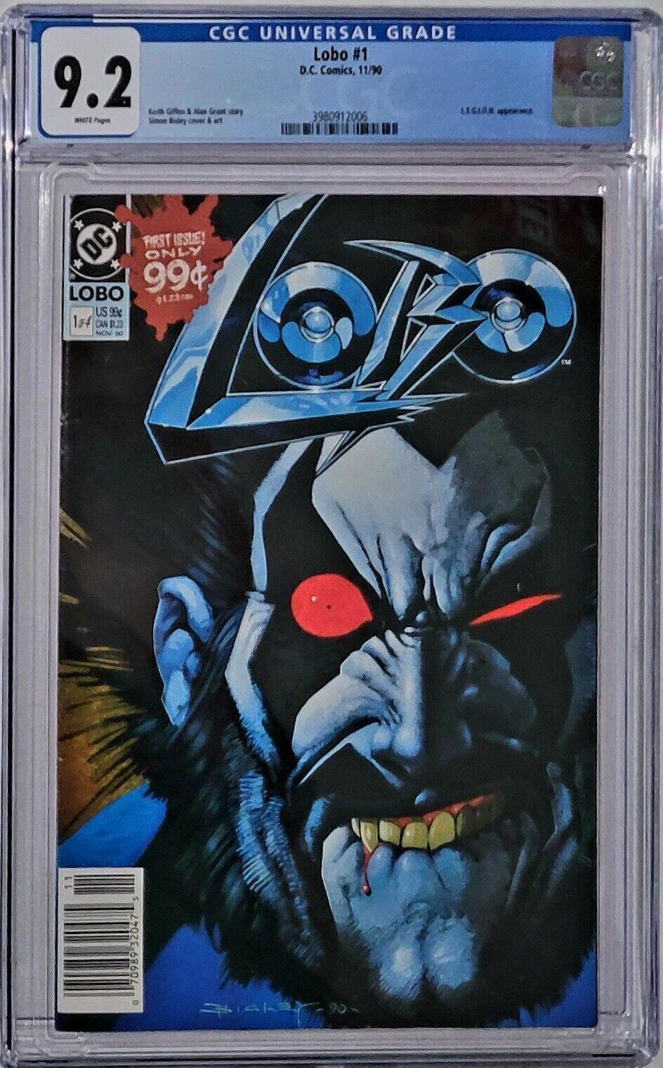 LOBO #1 CGC 9.2 (DC Comics 1990) Premiere issue, 1st solo & origin ...