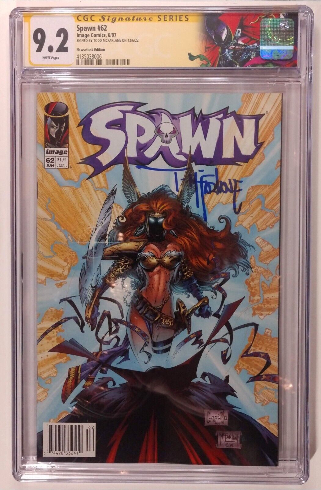Spawn #62 NEWSSTAND, Signed by Todd McFarlane | International - Comic Books, Abril / HipComic