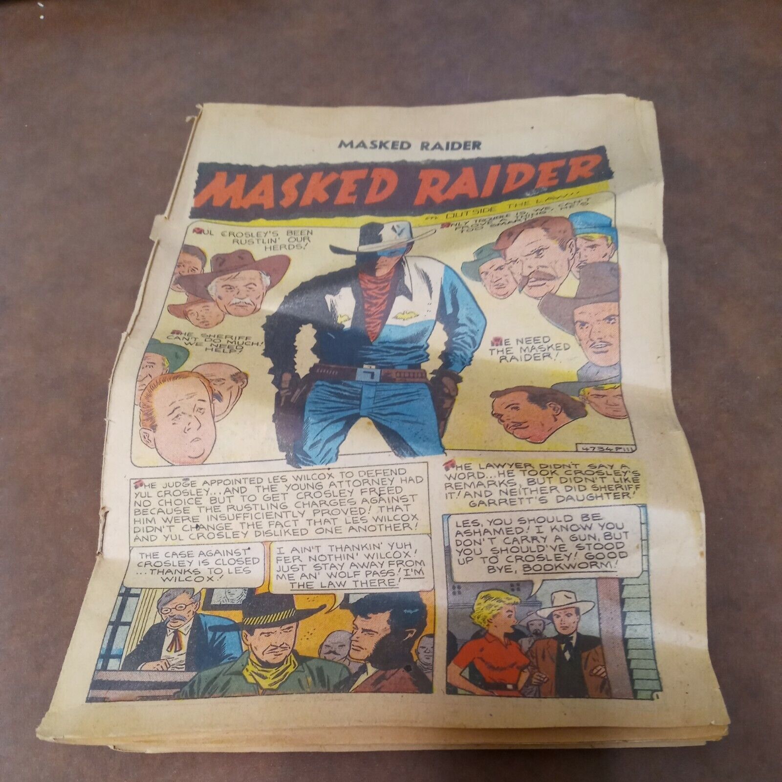 Masked Raider Outside The Law 1950s Golden Age Charlton Comics 4 Page ...