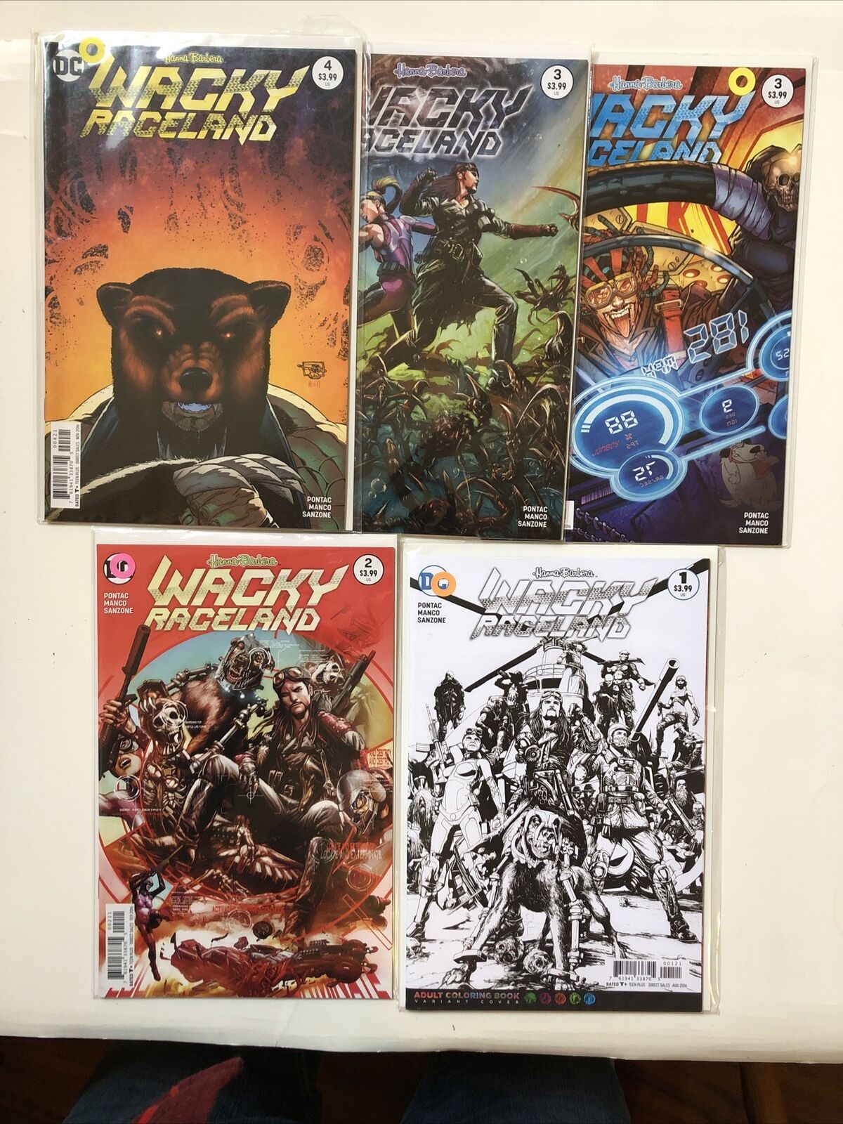 WACKY RACELAND #1 Coloring Book Variant + 2-4 + 3 DC COMIC HANNA ...
