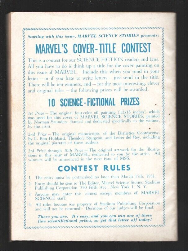 Marvel Science Fiction Vol.3 #3 5/1951-Norman Saunders cover art ...