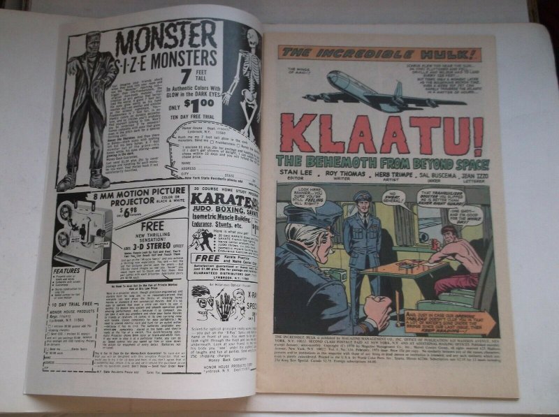 Marvel: Incredible Hulk #136, 1st Klaatu & Xeron (Star Slayer), 1971 ...