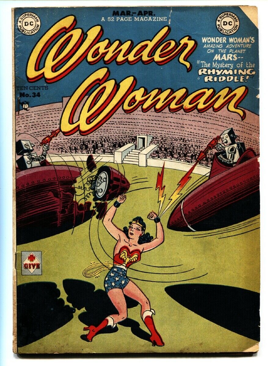 WONDER WOMAN #34 comic book 1949-DC COMICS-Robot cover | Comic Books ...
