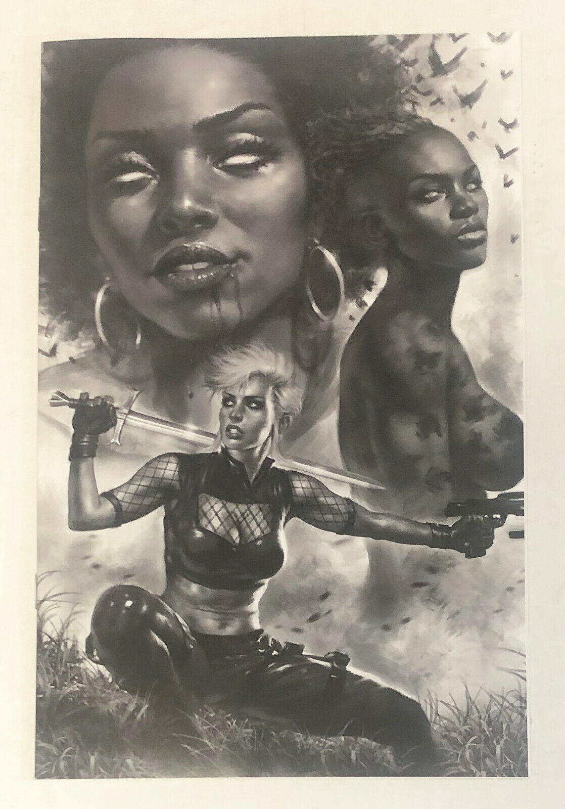 Sacred Six #1 Parrillo Black & White Virgin Variant Dynamite Comics ...