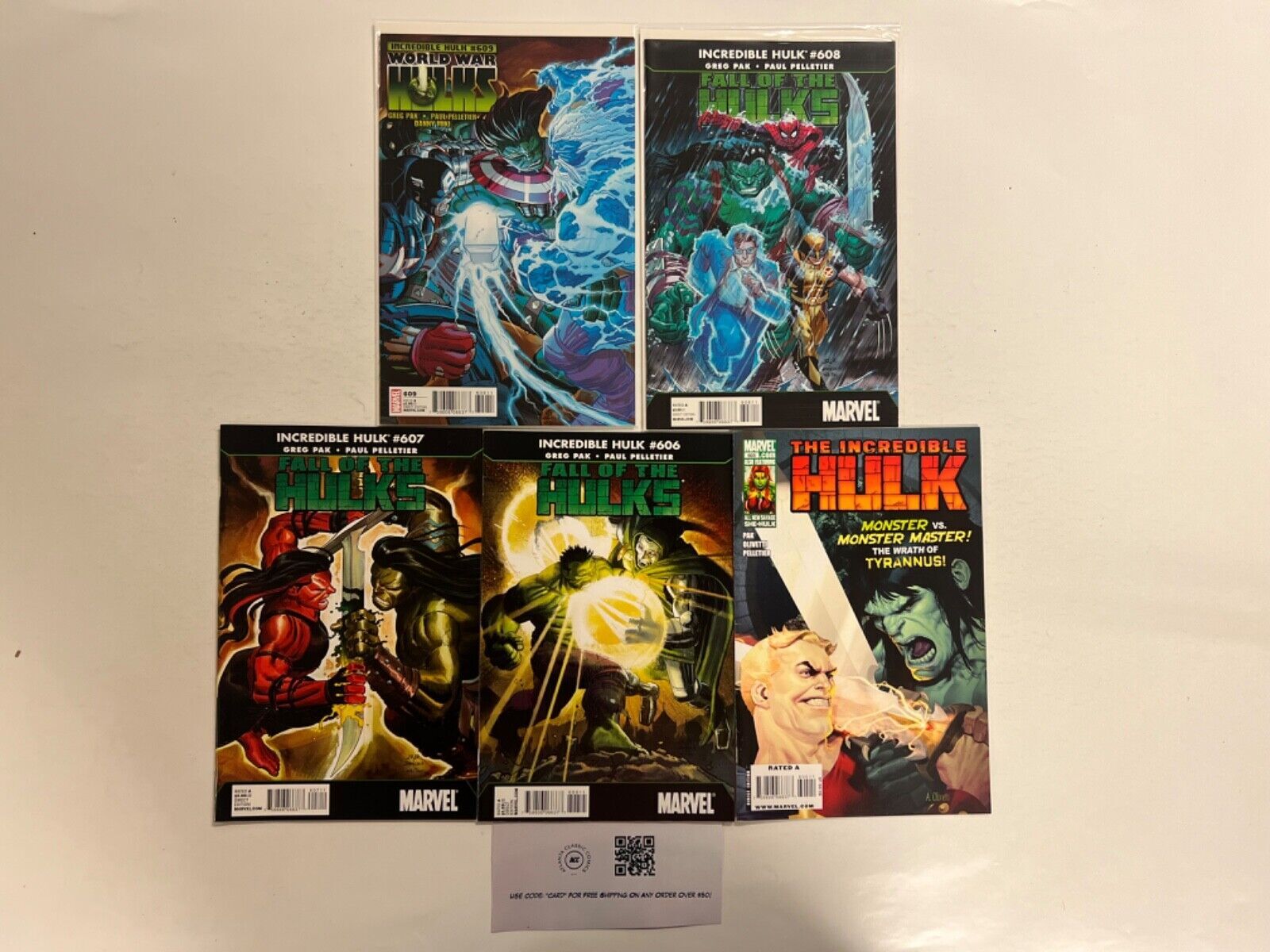 5 Hulk Marvel Comic Books # 605 606 607 608 609 Defenders Spiderman 26 ...