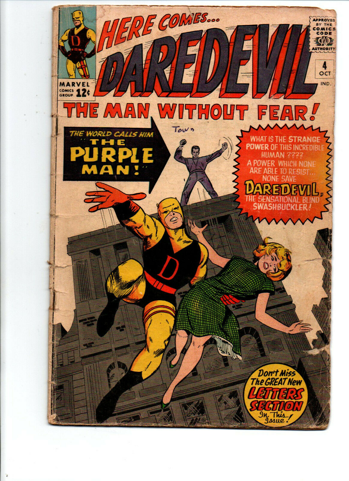 Daredevil #4 - 1st app Purple Man/Kilgrave - 1964 - Good/Very Good ...