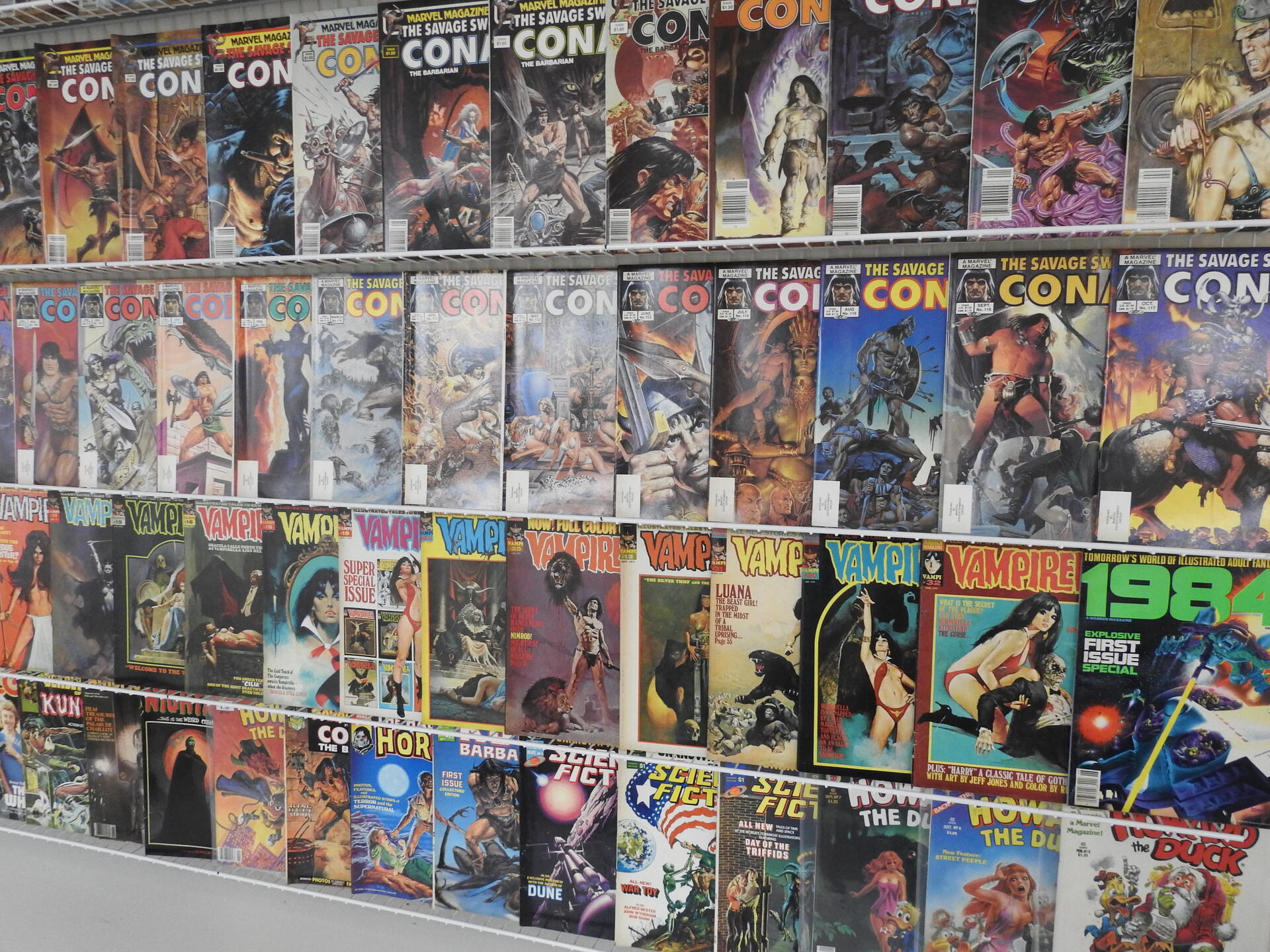 Huge Lot 100 Magazines W/ Vampirella, Conan, Mad, Howard the Duck Avg ...