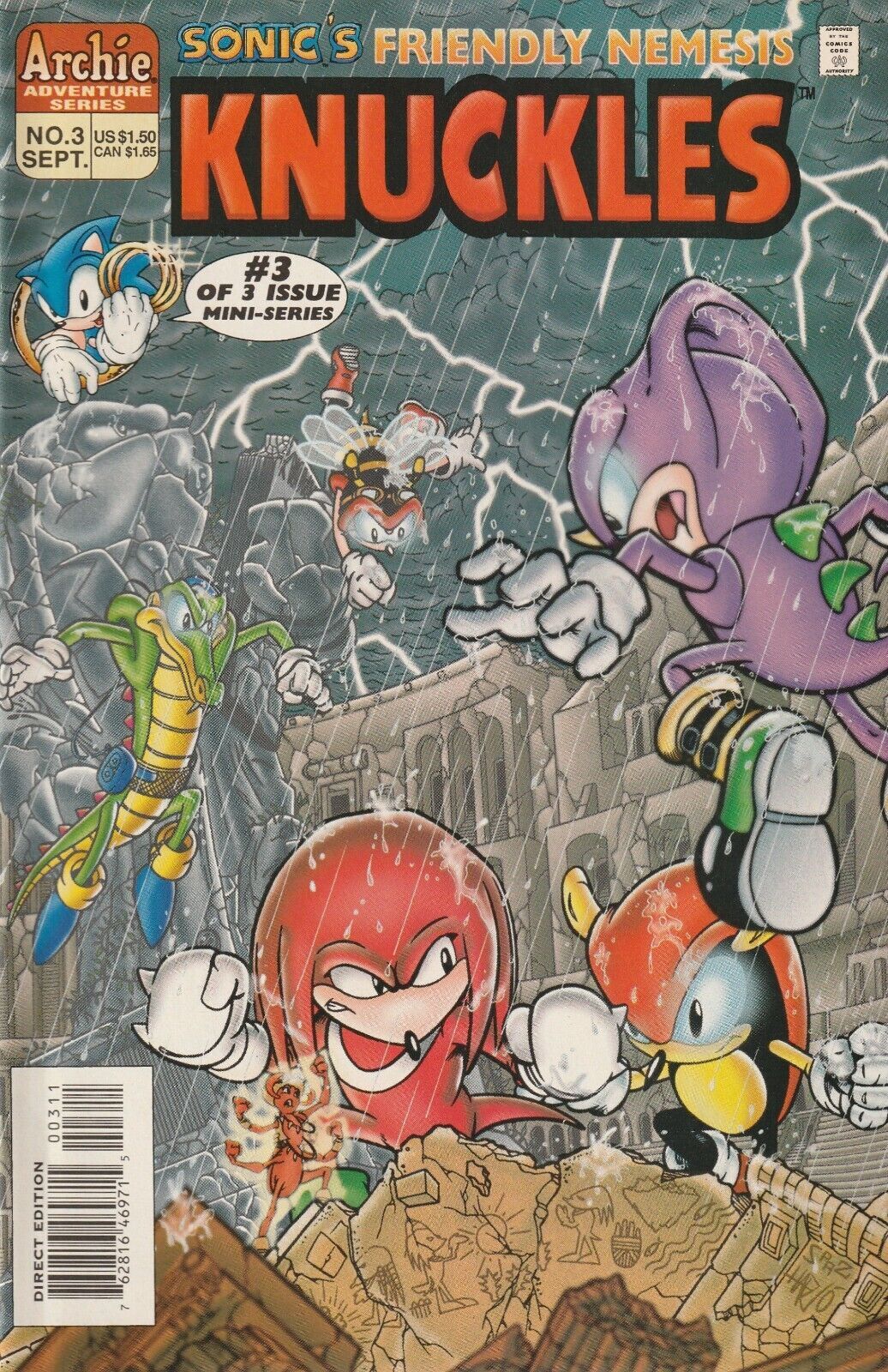 Sonic's Friendly Nemesis Knuckles # 3 VF/NM Archie Adventure Series ...