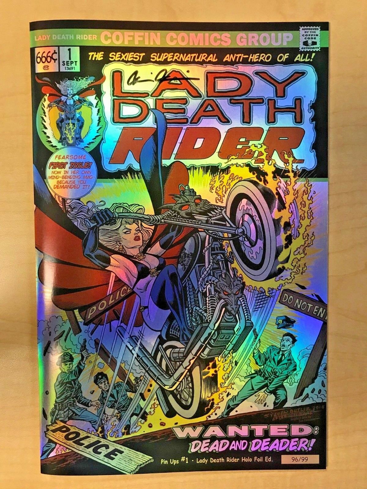 Lady Death Pin Ups #1 Lady Death Rider Holo Foil Variant Cover by ...