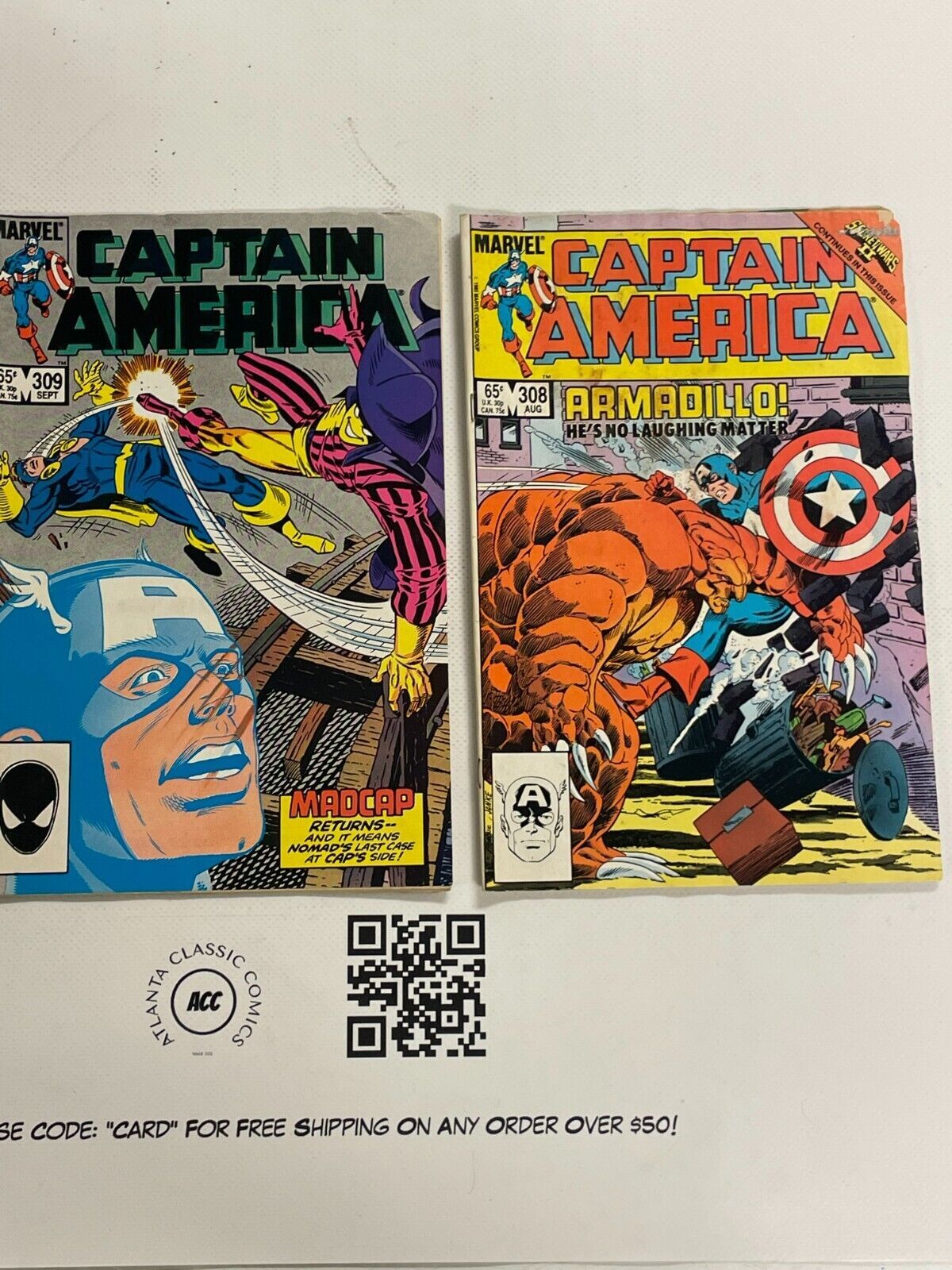 3 Captain America Marvel Comic Books # 308 309 310 Hulk Thor Avengers ...