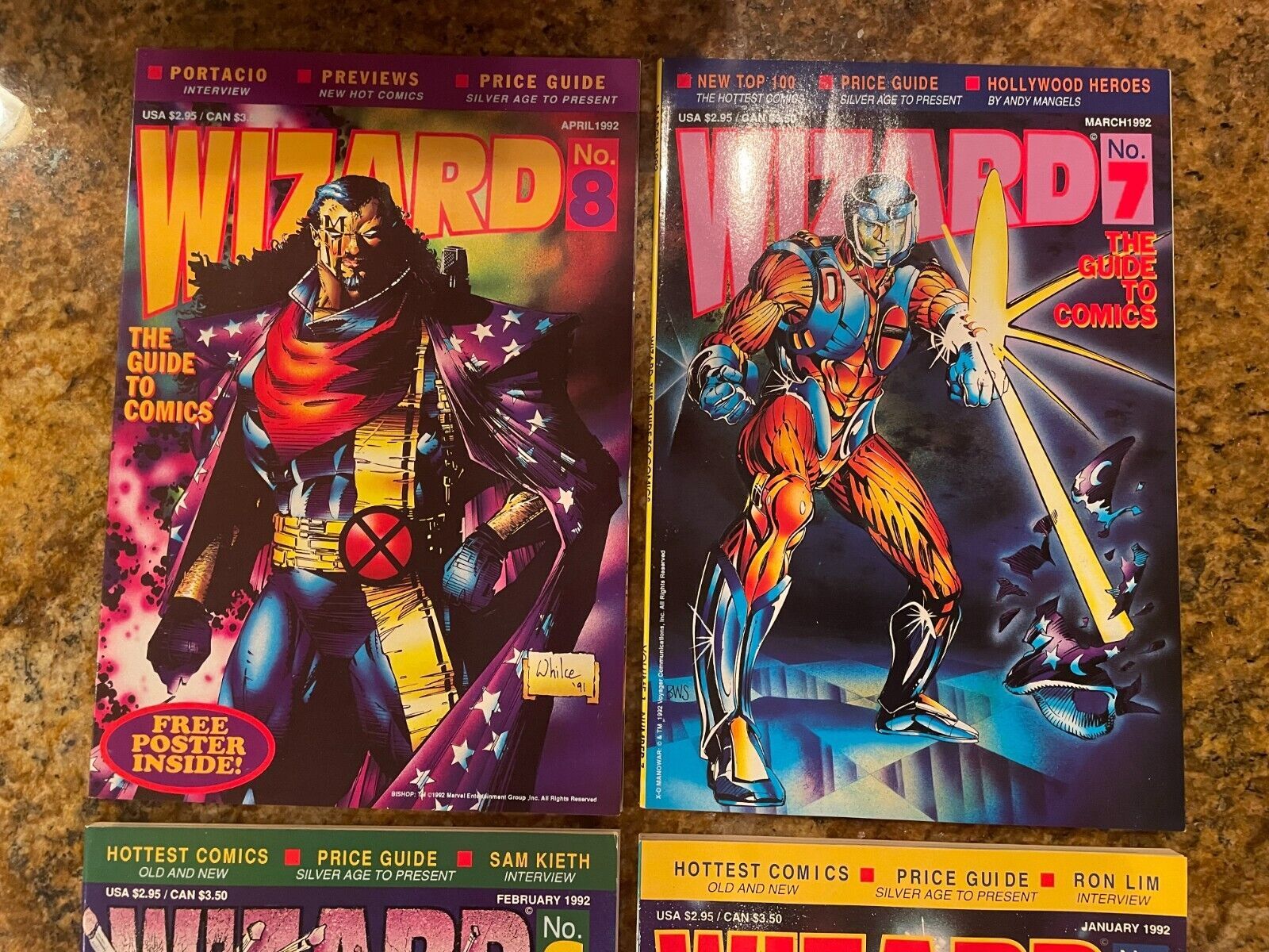 4 Wizard Comic Book Magazines # 5 6 7 8 Hulk Thor X-Men Batman Superman ...