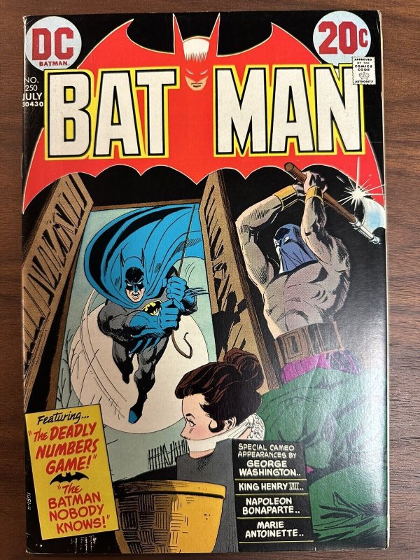 Batman #250 FN “The Deadly Numbers Game!" Dick Giordano Cover (DC 1973 ...