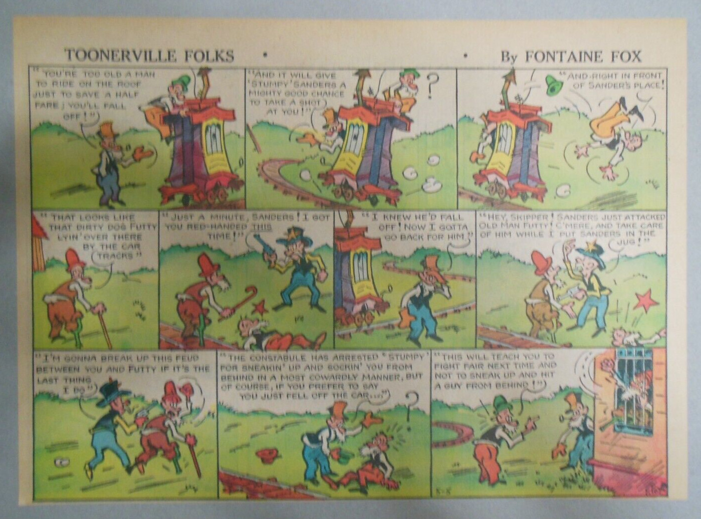 Toonerville Folks Sunday by Fontaine Fox from 5/5/1935 Half Size Color ...