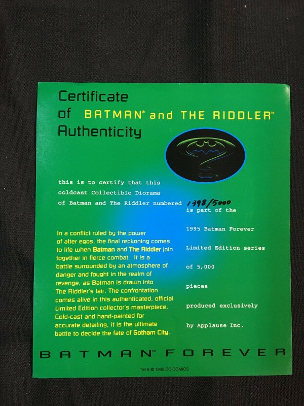 Batman Forever Diorama Batman VS the Riddler 1398/5000 | Comic ...