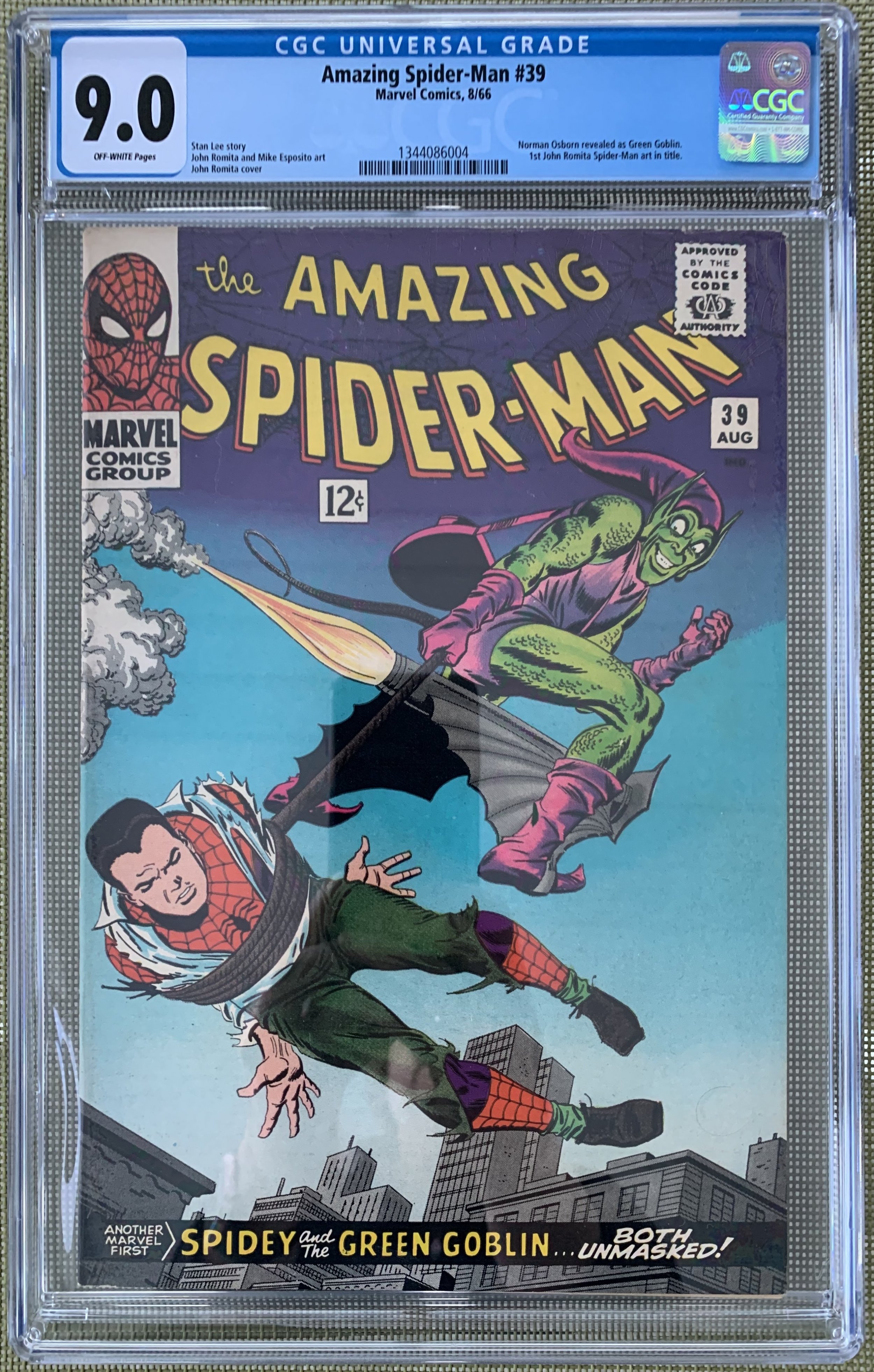 Amazing Spider-Man #39 (1966) CGC 9.0 -- 1st Romita; Norman Osborne ...