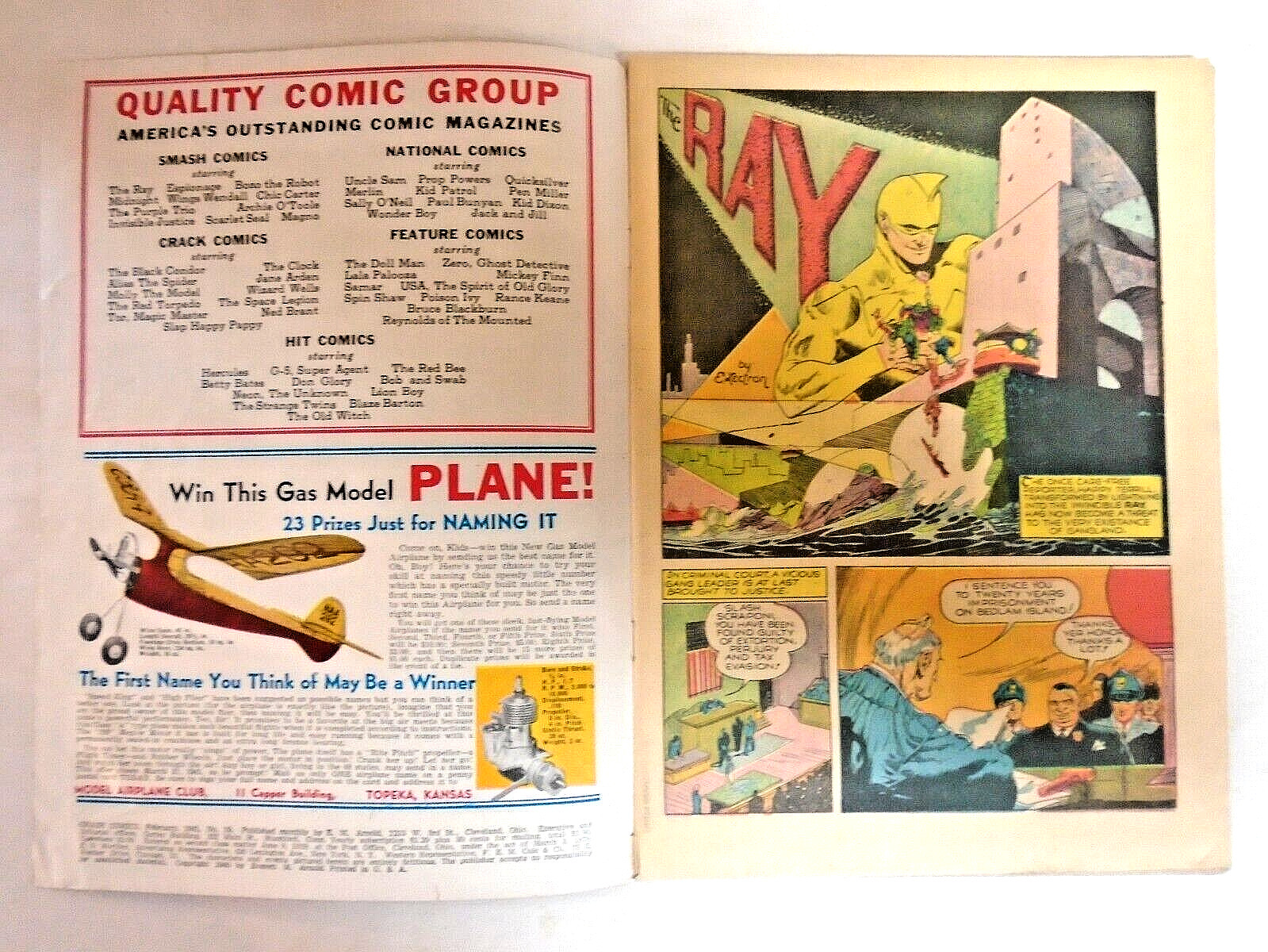 Smash Comics (1939) #19 Last Ray by Lou Fine + Eisner + Jack Cole ...