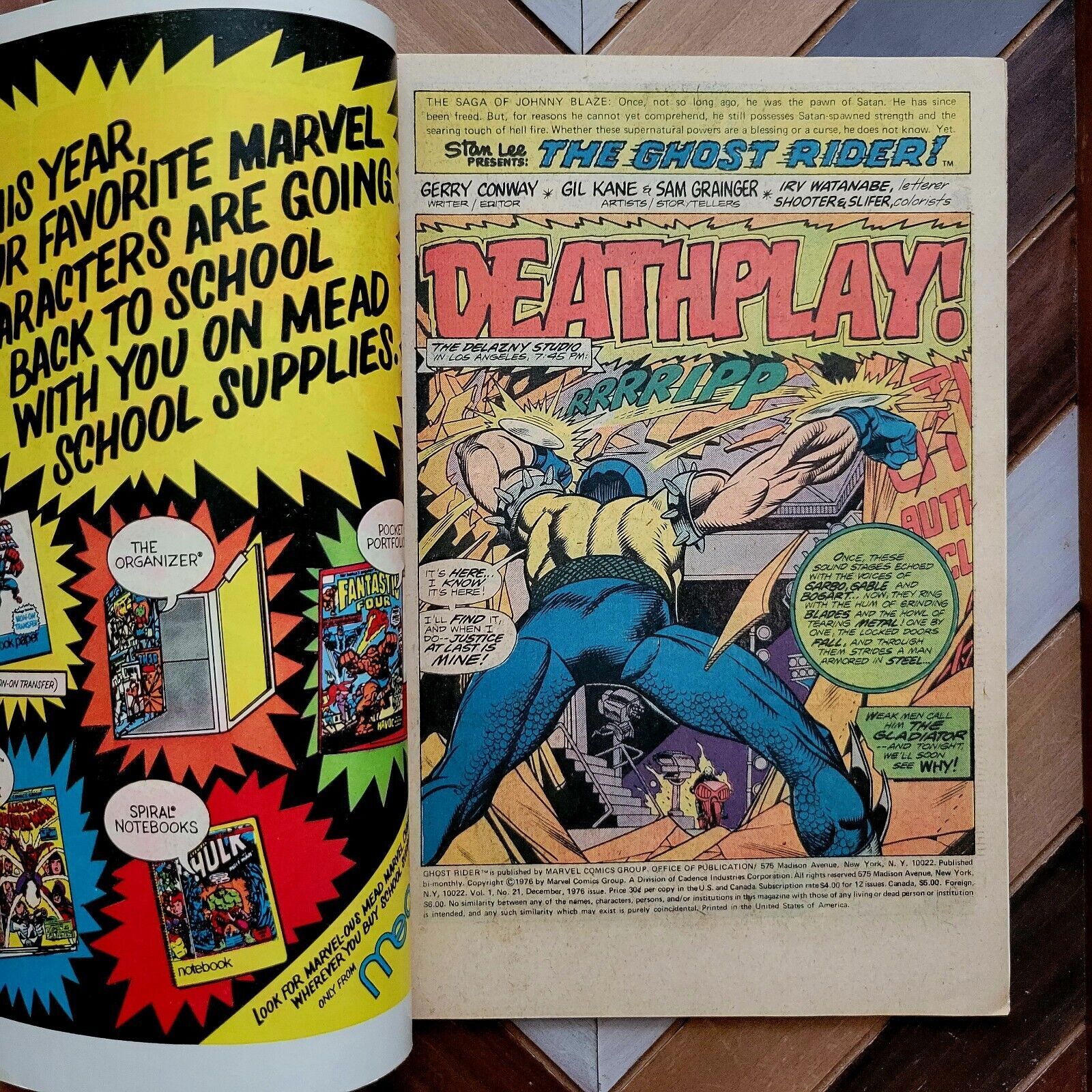 GHOST RIDER #21 FN/VF (Marvel 1976) Co-starring GLADIATOR & The EEL ...