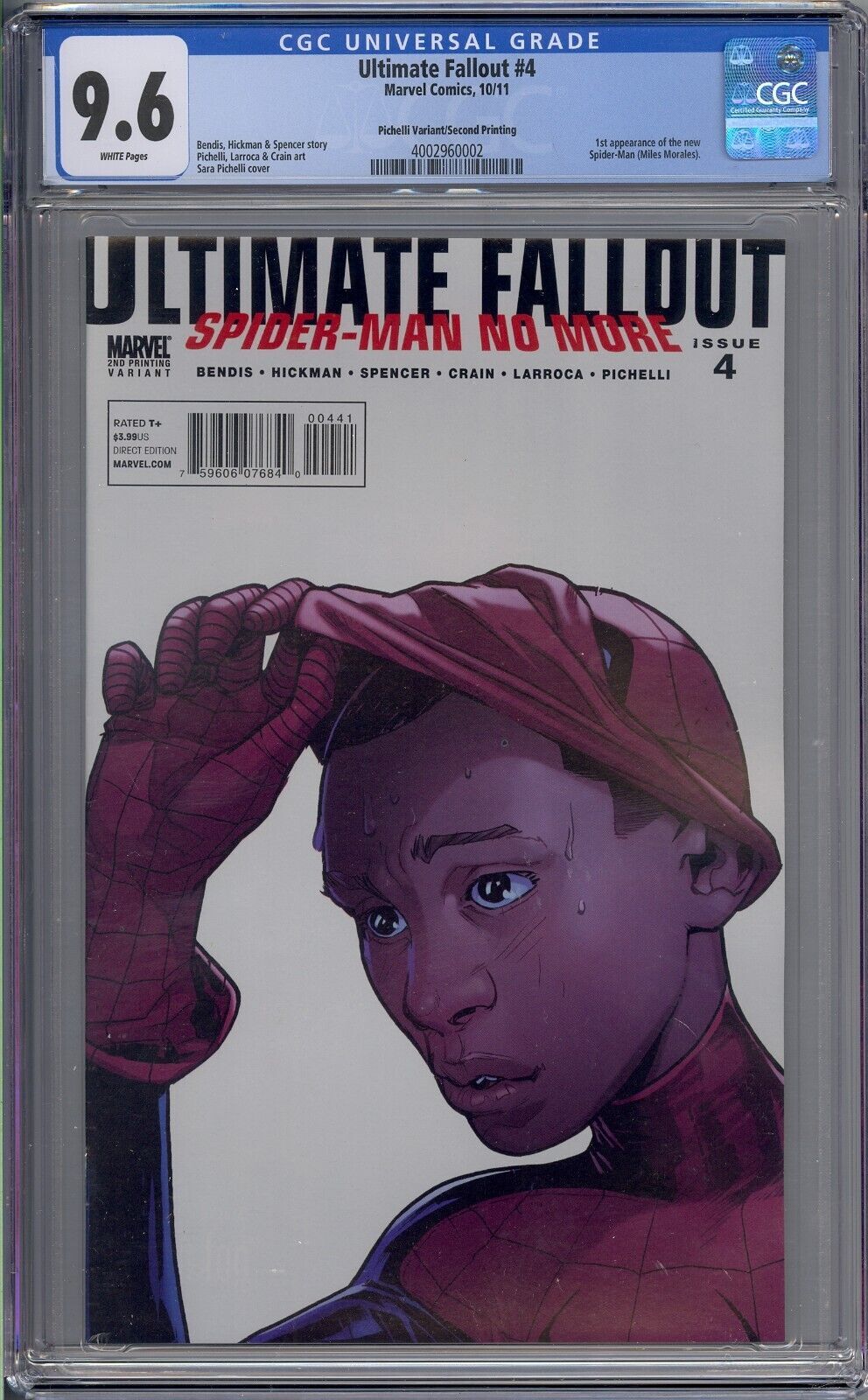 Ultimate Fallout #4 CGC 9.6 1st Miles Morales Sara Pichelli Variant 2nd ...