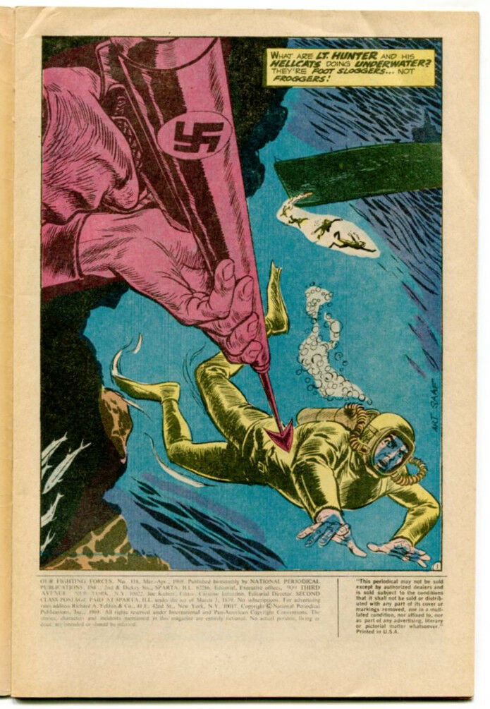 Our Fighting Forces 118 VGFN 5.0 DC 1969 Lt Hunter’s Hellcats Irv ...